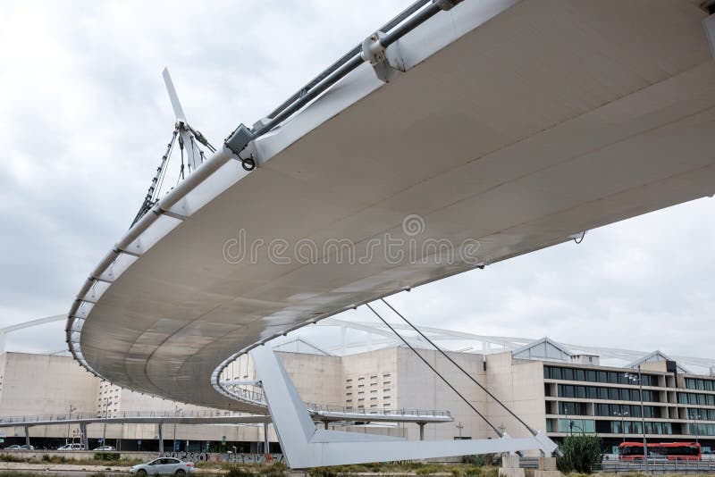 Walking Bridge Over the Highway Stock Photo - Image of modern, path ...