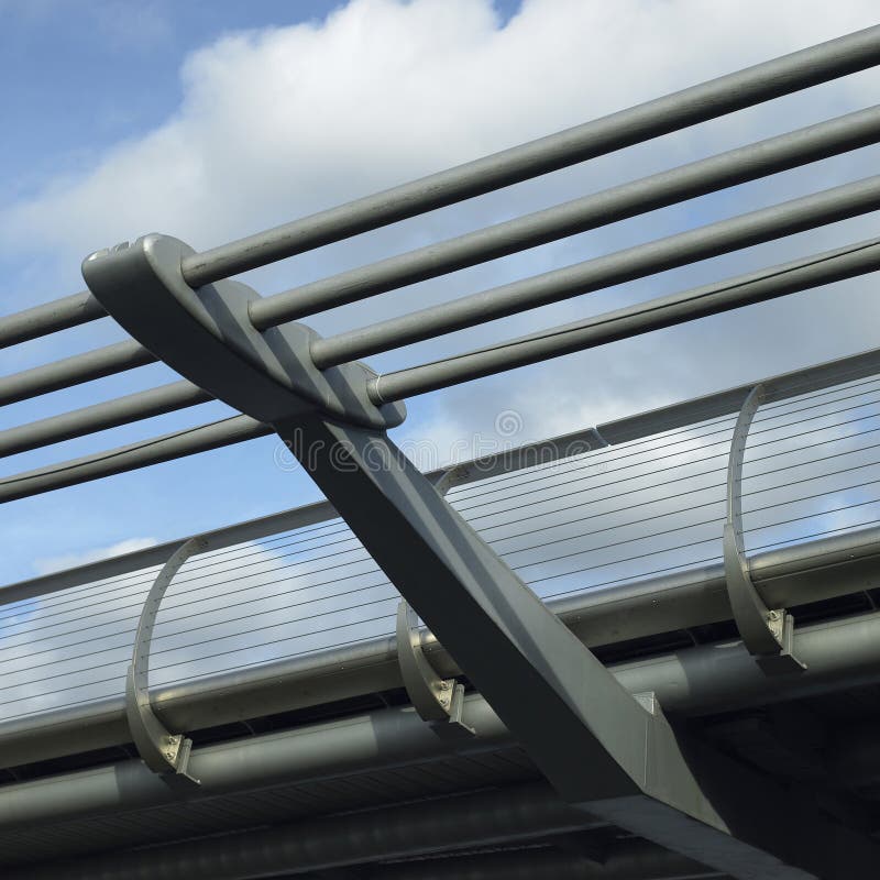 Walking Bridge Railing stock photo. Image of industrial - 52116212