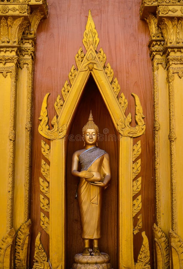 The Walking Buddha Posture in Thailand Stock Photo - Image of faith ...