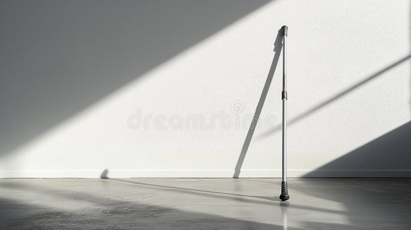 A Walking Cane Leaning Against a Wall Casting a Long Shadow in Sunlight ...