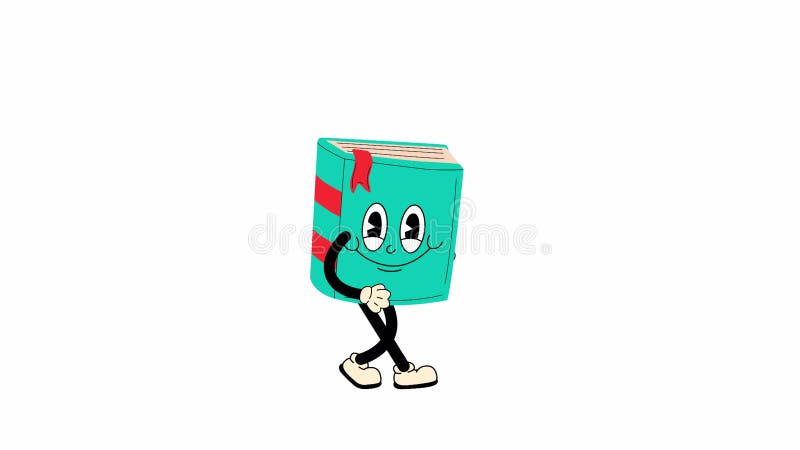 Walking Cartoon Book. Fun and Groovy Animation Stock Video - Video of ...