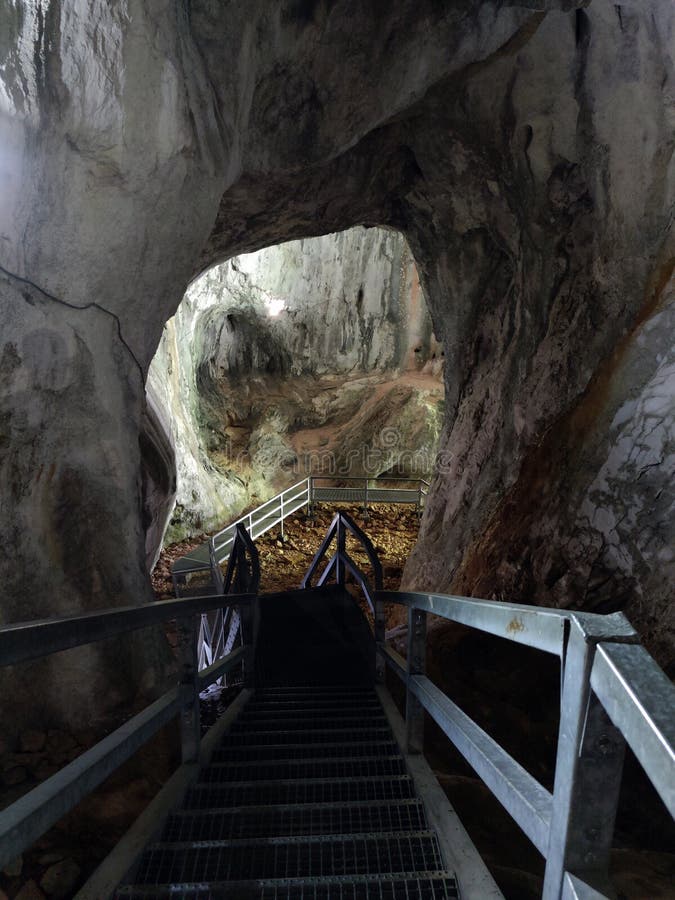 Walking in the cave stock image. Image of canyon, gorge - 231086519