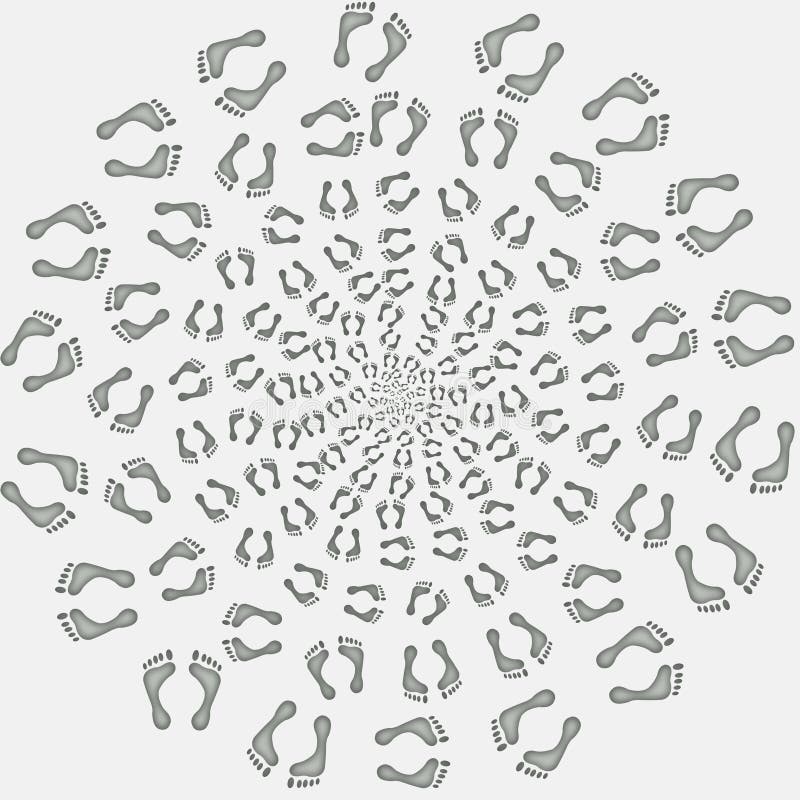Concentric Circles of Footprints Stock Illustration - Illustration of ...