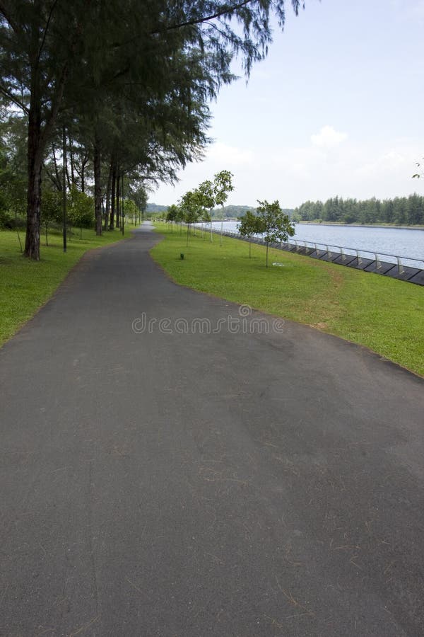 Walking and Cycling Path by the River Stock Image - Image of asia ...