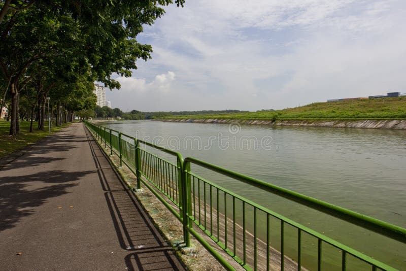 Walking and Cycling Path by the River Stock Photo - Image of explore ...