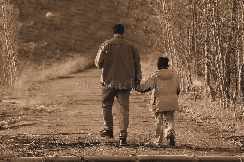 Walking with daddy stock image. Image of father, happy - 603273