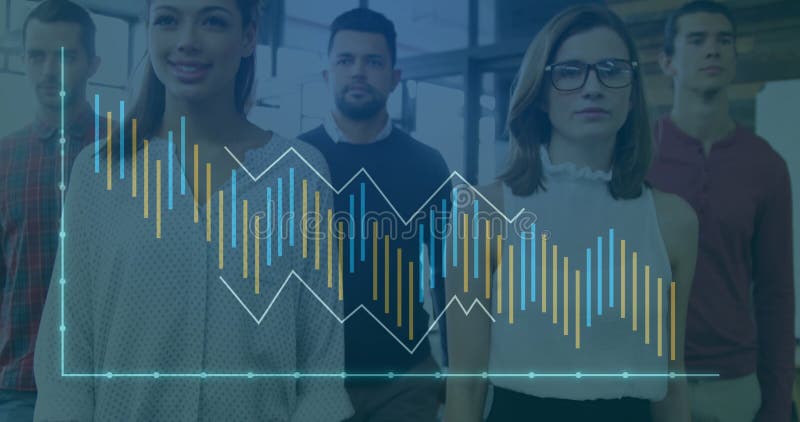 Walking with Data Visualization Overlay, Business Professionals ...