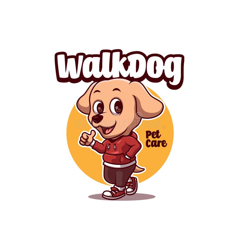 Walking Dog Creative Logo stock illustration. Illustration of isolated ...