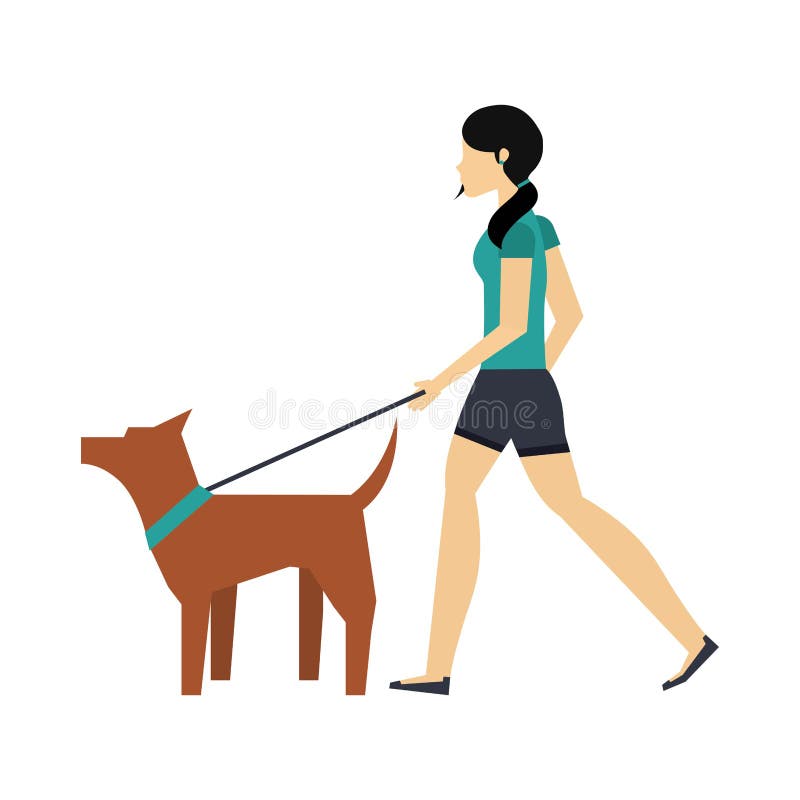 Walking the dog design stock vector. Illustration of cartoon - 64354176