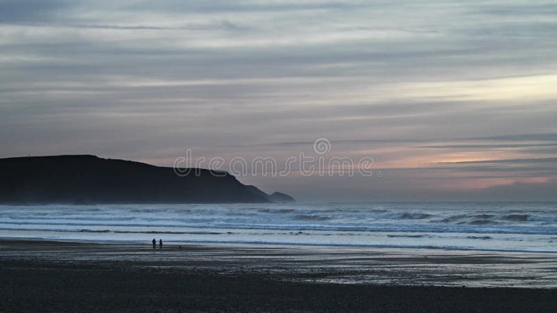 Walking the Dog in Isolation on Cornwall Beach Stock Video - Video of ...