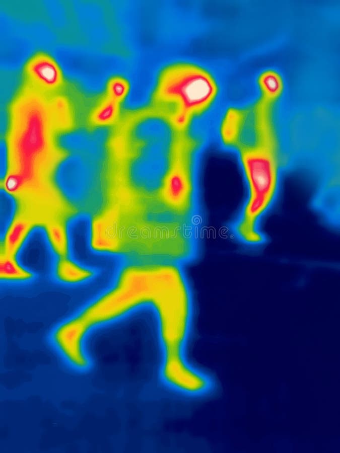 Walking man infrared stock photo. Image of heat, hightechnology - 219546134