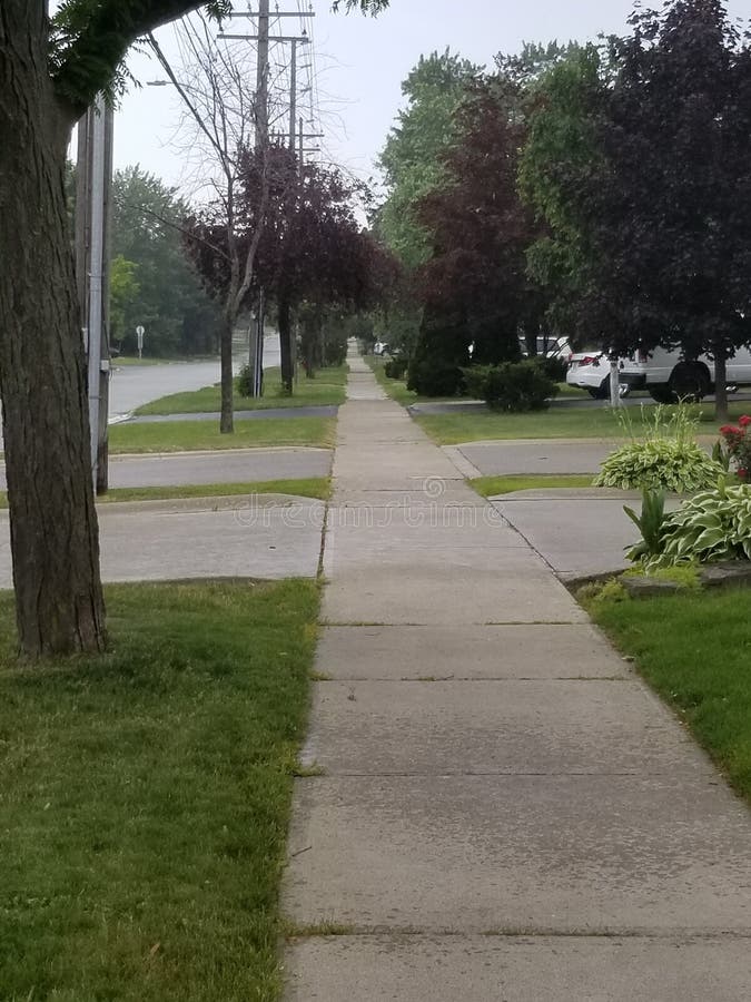 Walking Down a Long Lonely Sidewalk Stock Photo - Image of long ...