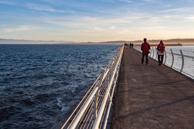 Walking Down the Ogden Point Breakwater Stock Image - Image of surf ...