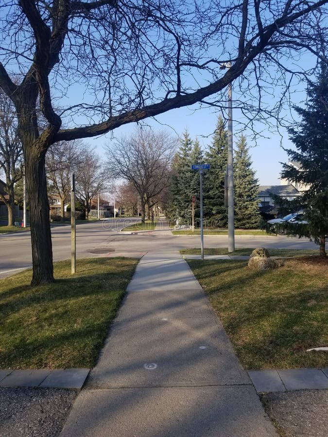 Walking Down a Quiet Neighborhood Stock Photo - Image of park, autumn ...