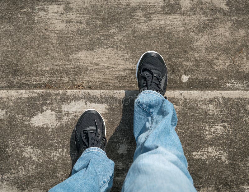 Walking down the steps stock image. Image of street - 269170547