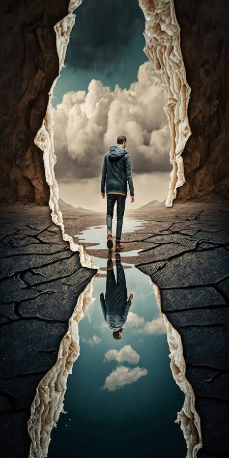 Walking on a the Edge of a Dream Portrait Generative AI Stock ...