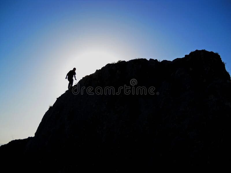 Walking on the edge stock image. Image of ridge, multipitch - 52247215
