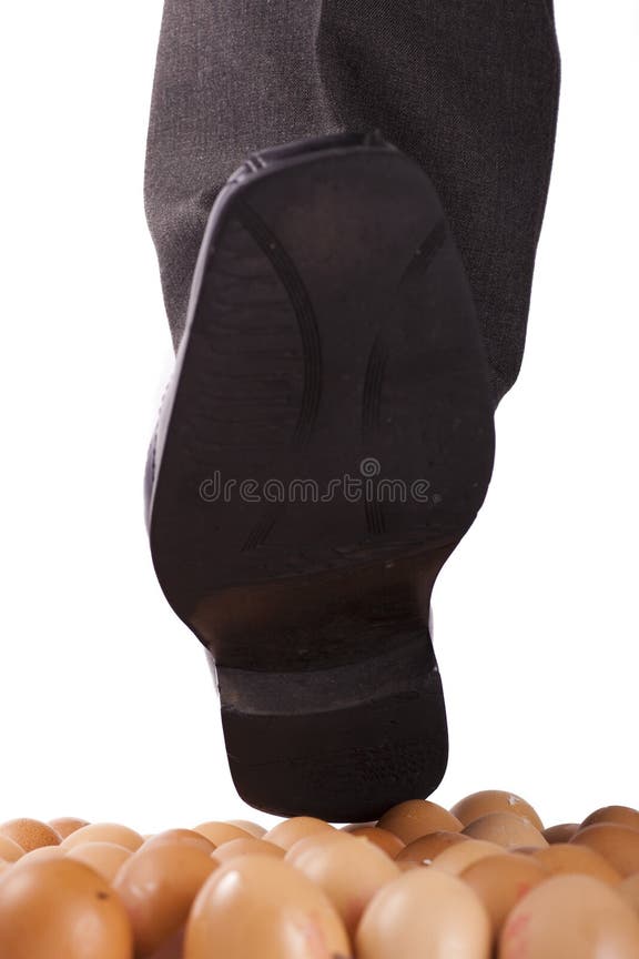 Walking on egg shells. stock photo. Image of fragile - 21037294