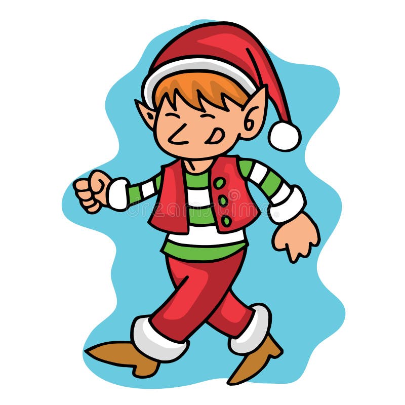 Christmas Elf Boy Walking stock vector. Illustration of cute - 35224474