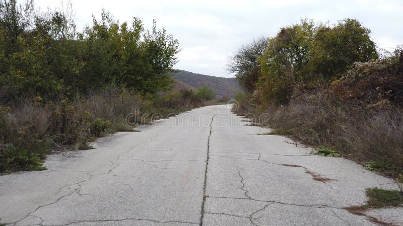 Walking through Empty Old Asphalt Road in Countryside. Stock Footage ...