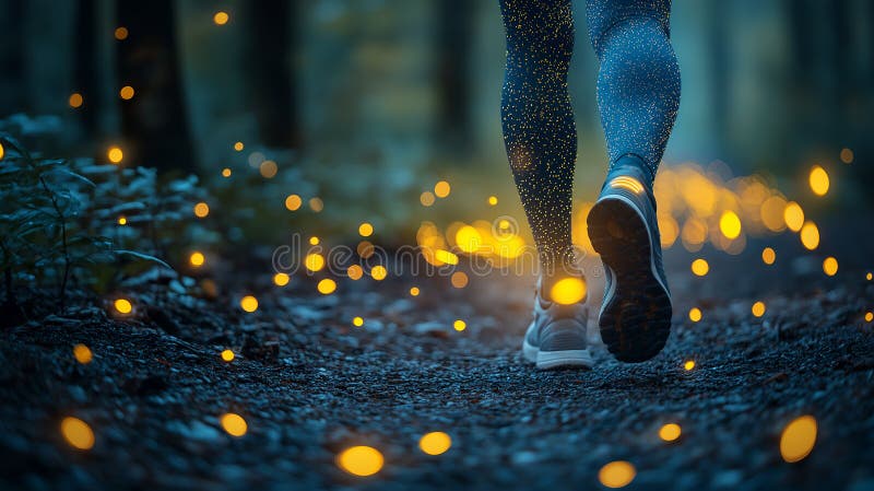 Walking for Exercise in the Park Stock Illustration - Illustration of ...