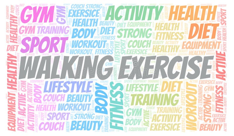 Walking Exercise Word Cloud Stock Illustration - Illustration of bubble ...