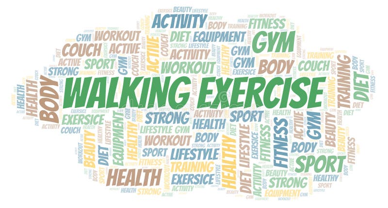 Walking Exercise Word Cloud Stock Illustration - Illustration of ...