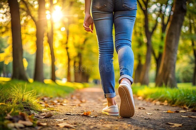 Walking through the Fall Foliage Stock Illustration - Illustration of ...