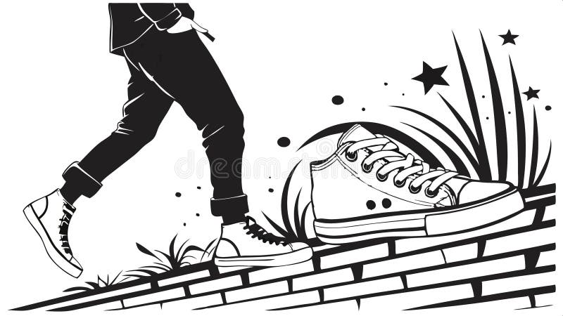 Walking Feet Sneaker Vector, Urban Step Art, Active Lifestyle Design ...
