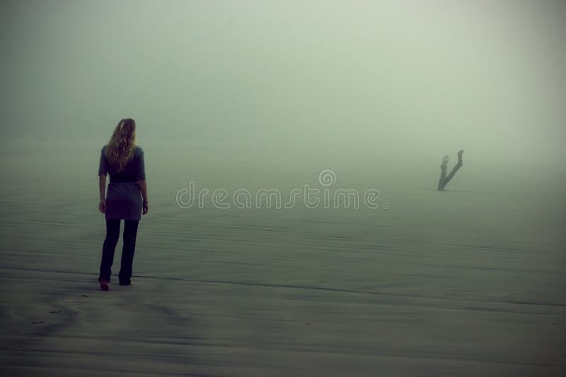 Walking in fog stock photo. Image of loneliness, dusk - 13082808