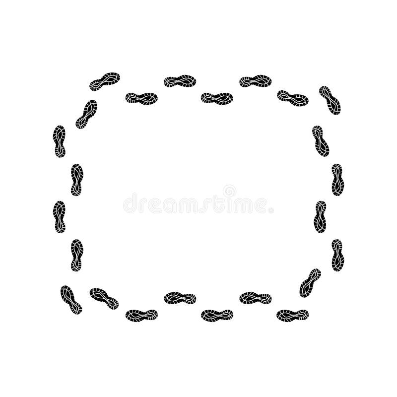 Walking Footstep Trace. Human Footprints Tracking Path on White ...