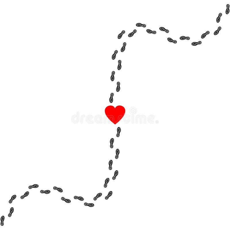 Walking Footstep Trace. Human Footprints Tracking Path on White ...