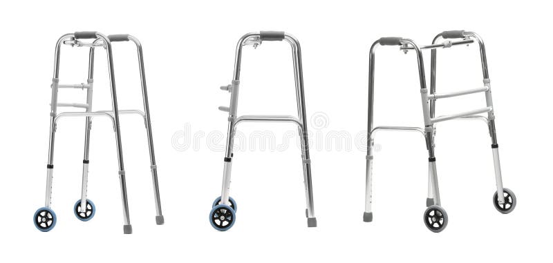 Walking Frame Isolated on White, Collage. Different Sides View Stock ...