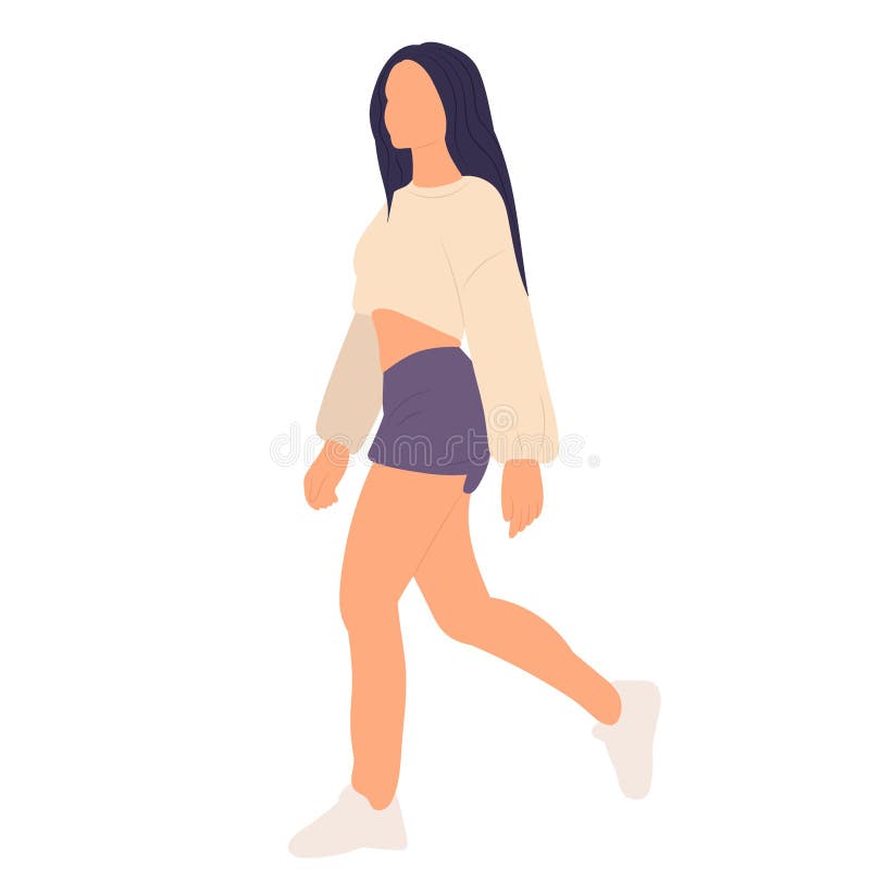 Girl Walking Cartoon