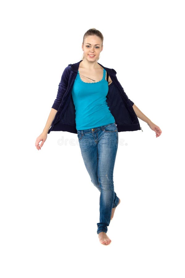 Walking girl stock photo. Image of isolated, balance - 35709682