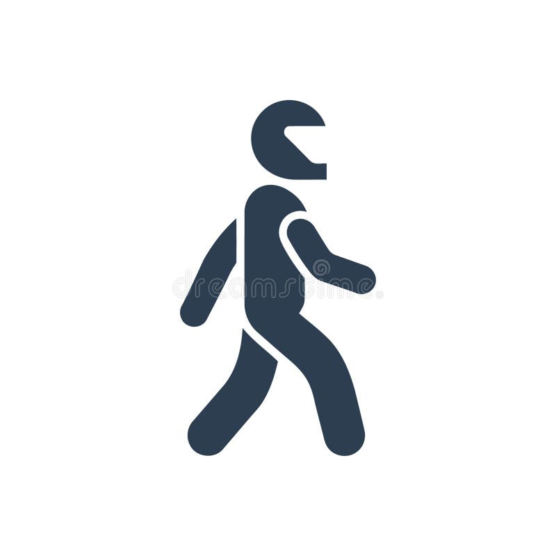 Walking with Helmet Icon stock illustration. Illustration of helmet ...