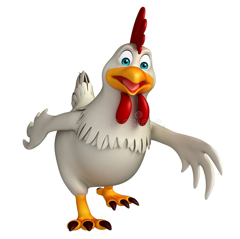 Walking Hen Cartoon Character Stock Illustration - Illustration of cute ...