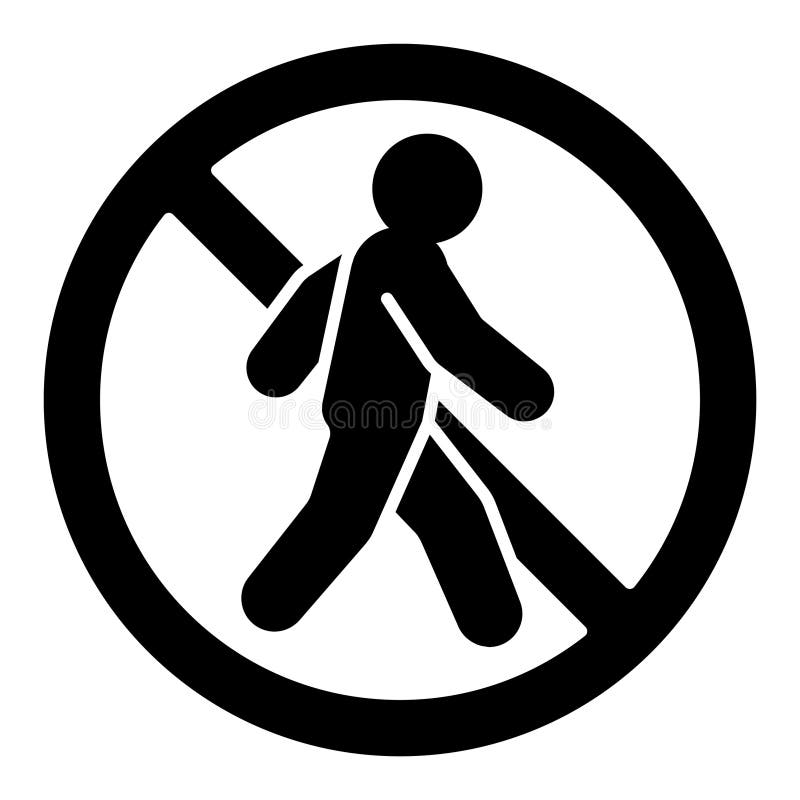 Walking Human Forbidden Solid Icon, Public Walkway is Restricted ...