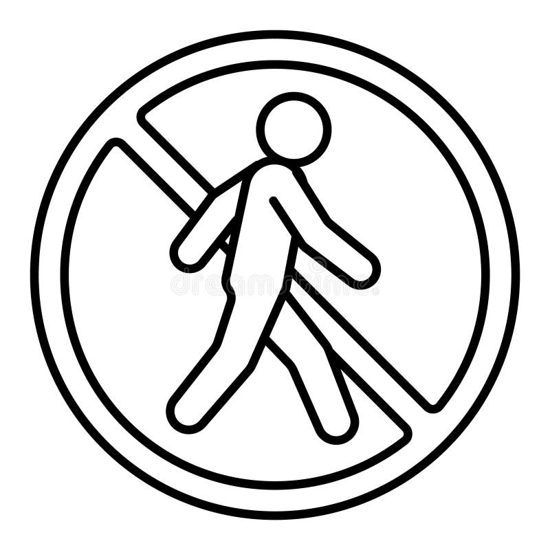 Icon Do Not Walk. Movement Prohibition Stock Vector - Illustration of ...