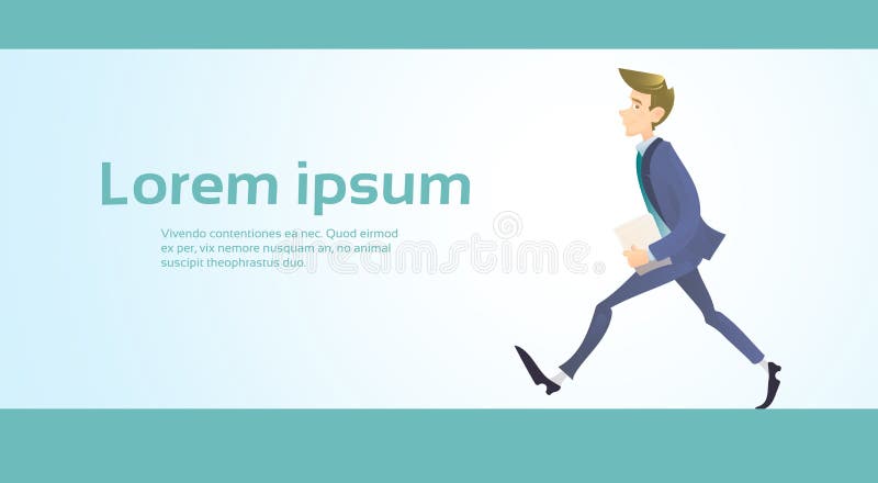 Walking Hurry Business Man Go Make Step Stock Vector - Illustration of ...