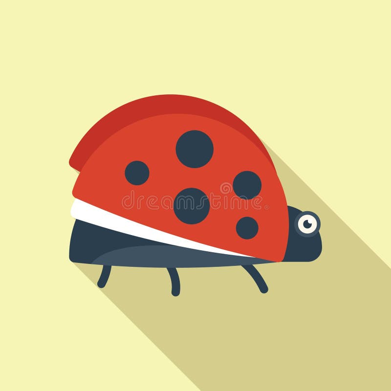 Walking Ladybug Icon Flat Vector. Garden Wing Baby Stock Vector ...