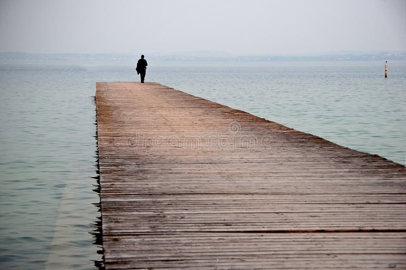 Walking on lake dock stock photo. Image of dock, silent - 68253308