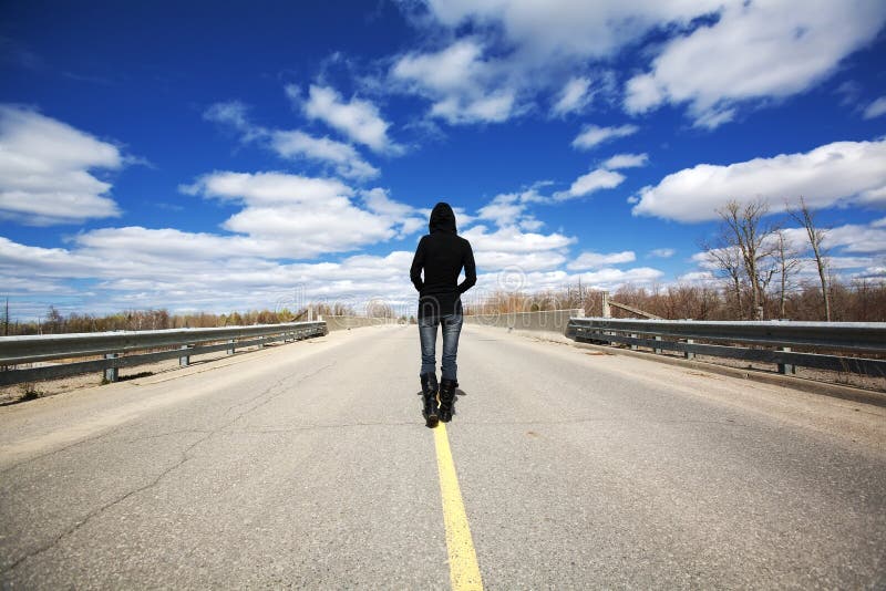 Walking the Line stock photo. Image of person, uncertain - 25491708