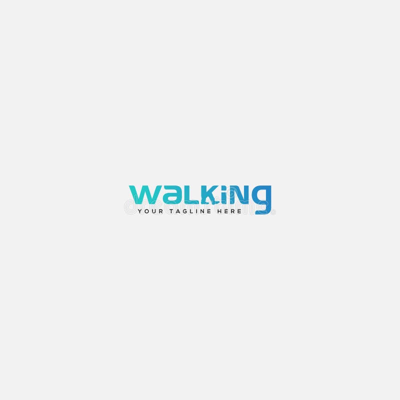Walking Logo Design, Simple Lettering Walking, Walk Logo Design Stock ...