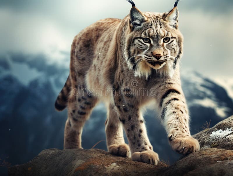 Walking lynx stock illustration. Illustration of majestic - 293680093
