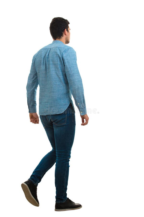 Walking man back portrait stock photo. Image of movement - 116488362