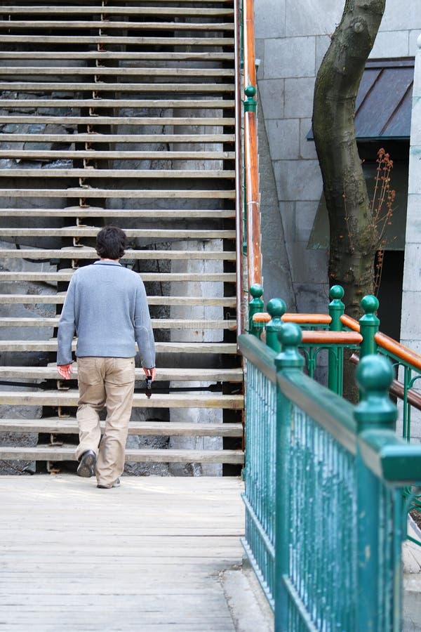 Walking man go to stairs 2 stock image. Image of stairs - 2721733