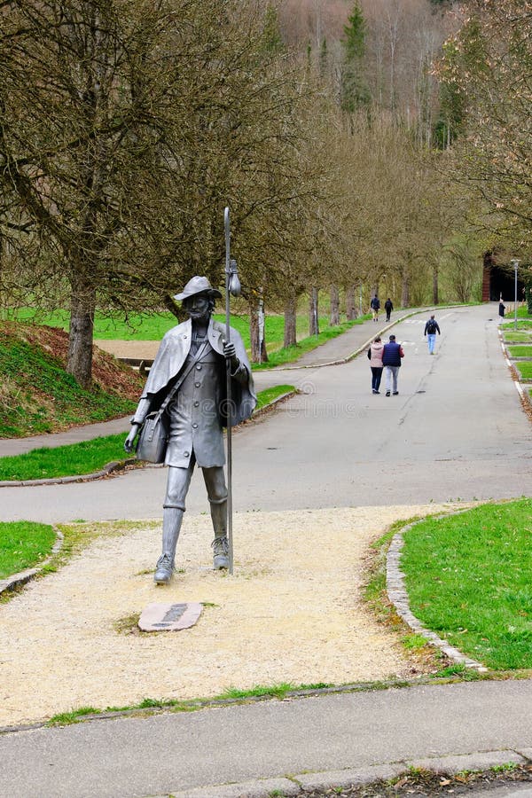 Walking Man Sculpture at Cloister Beuron Editorial Stock Image - Image ...