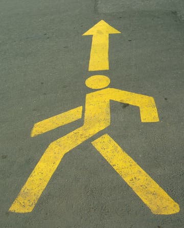 Walking man sign stock photo. Image of yellow, permission - 7349424
