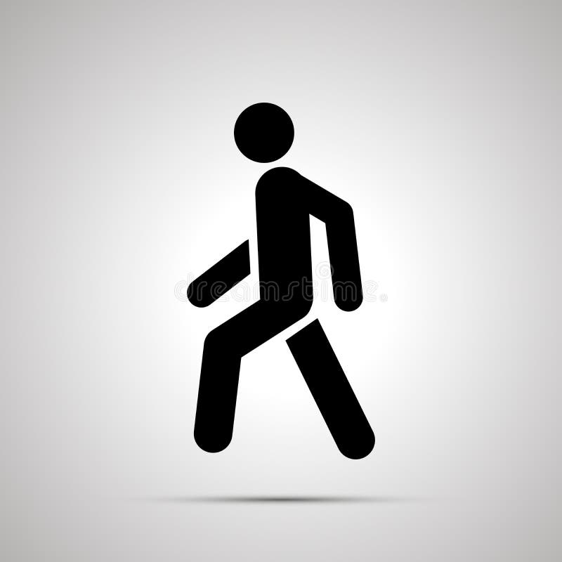 Walking Man Simple Black Icon Stock Illustration - Illustration of ...